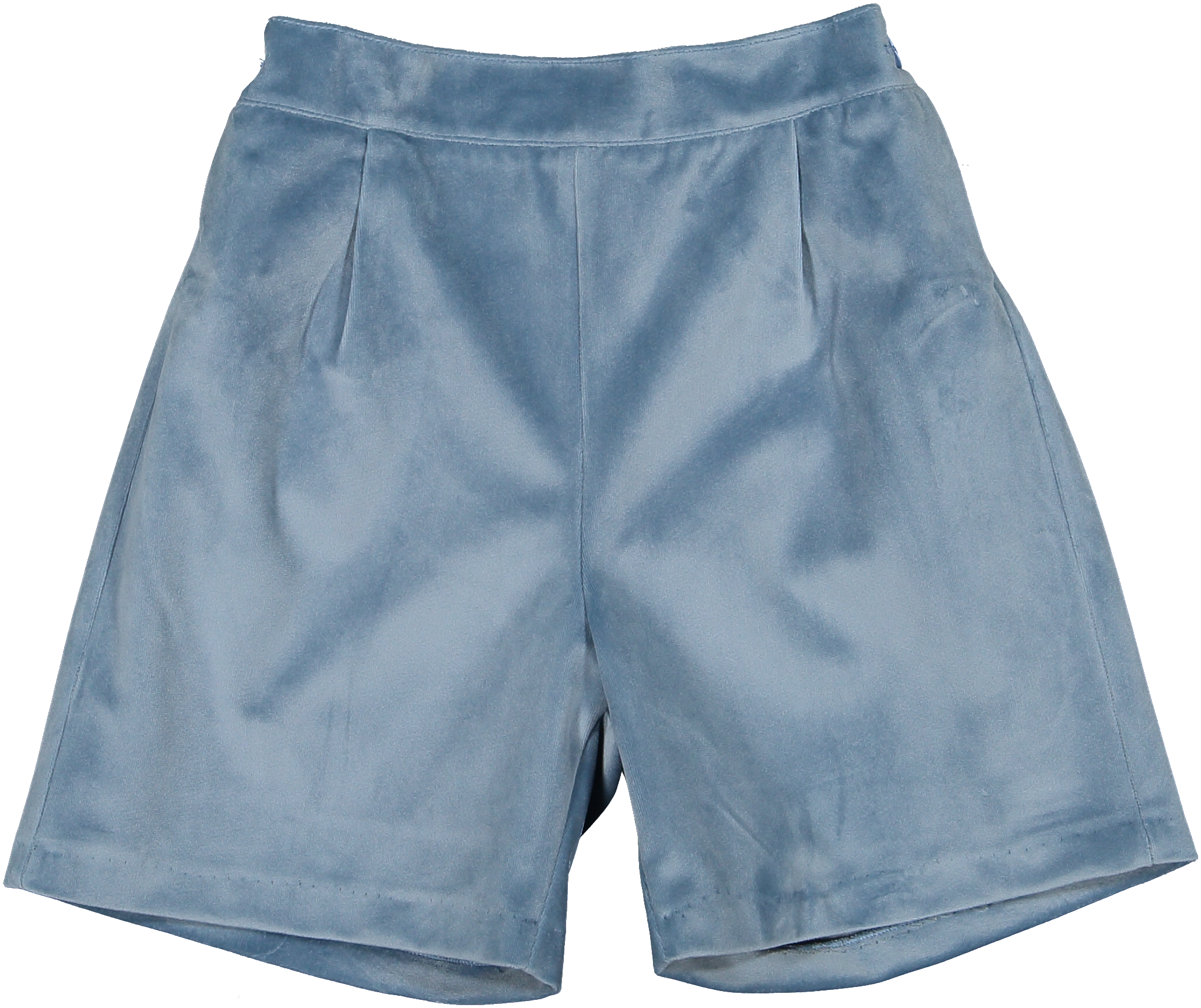 DUSTY BLUE VELVET SHORTS